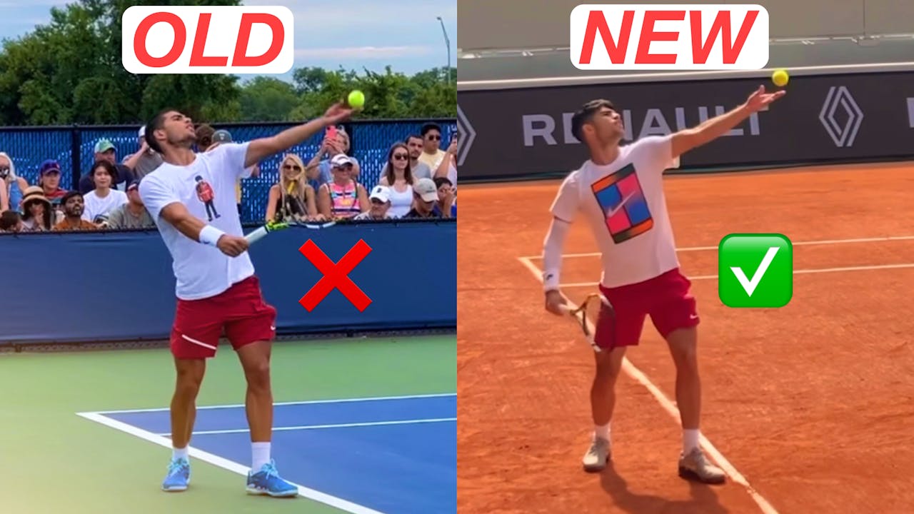 Carlos Alcaraz New & Improved Serve Technique - Released YouTube Videos - Intuitive Tennis