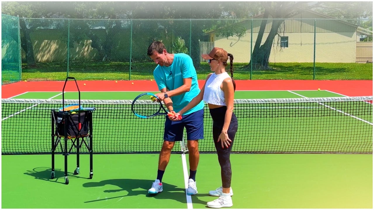 How to Hit Backhand Slice & How to Defend Slice - Teaching Anna From Scratch - Intuitive Tennis