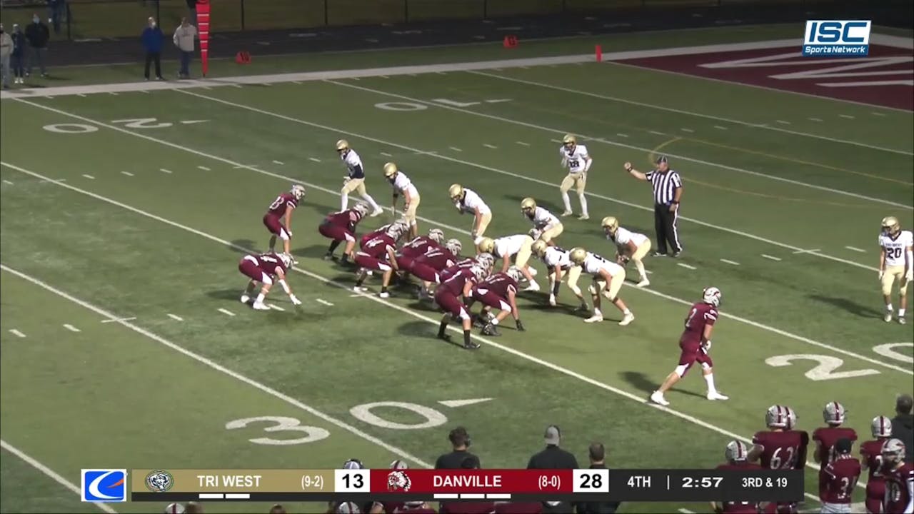 2020 IHSAA FB Tri-West at Danville Dostin TD - 2020-21 Season - ISC ...