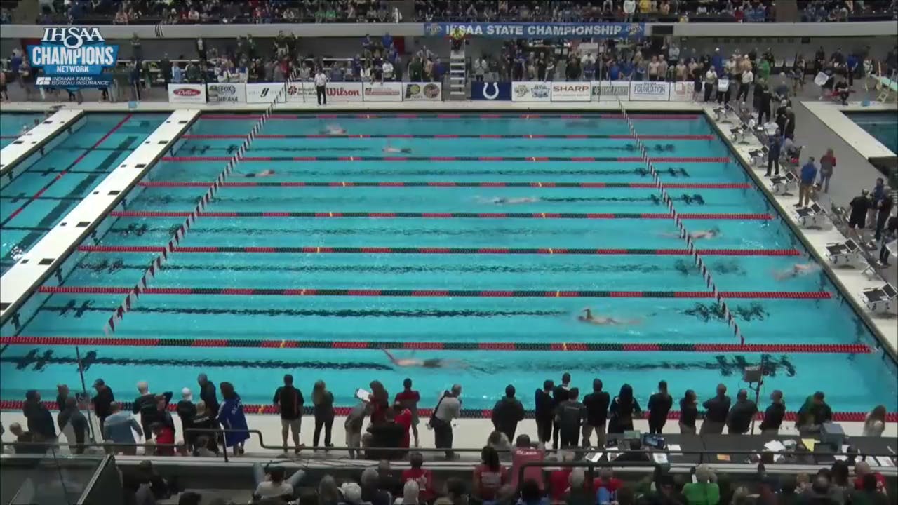 2019 IHSAA SWIM Highlight: Jacob Mitchell's 500 Free State Record 2/23 ...