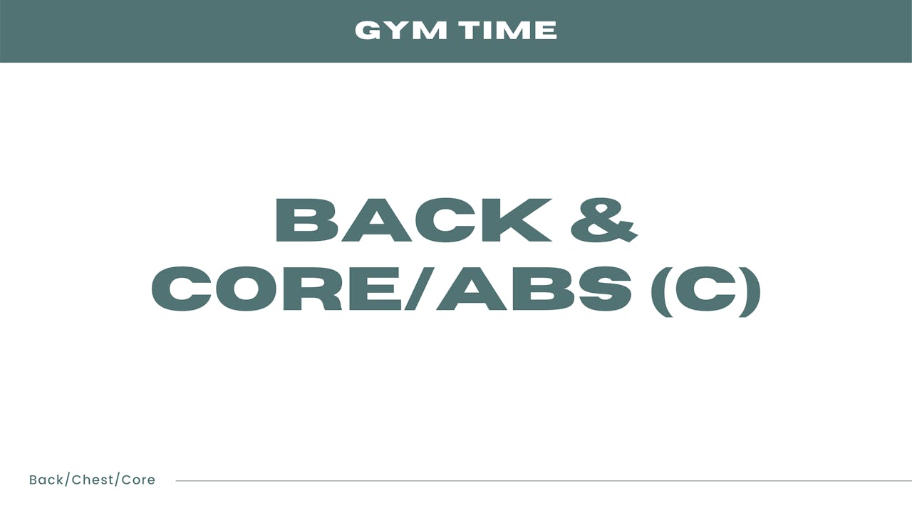Back & Core/Abs (C) - Gym Time Back & Core - Kira Stokes Fit