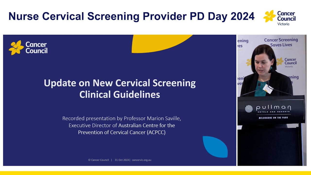 Update on New Cervical Screening Clinical Guidelines Professor Marion ...
