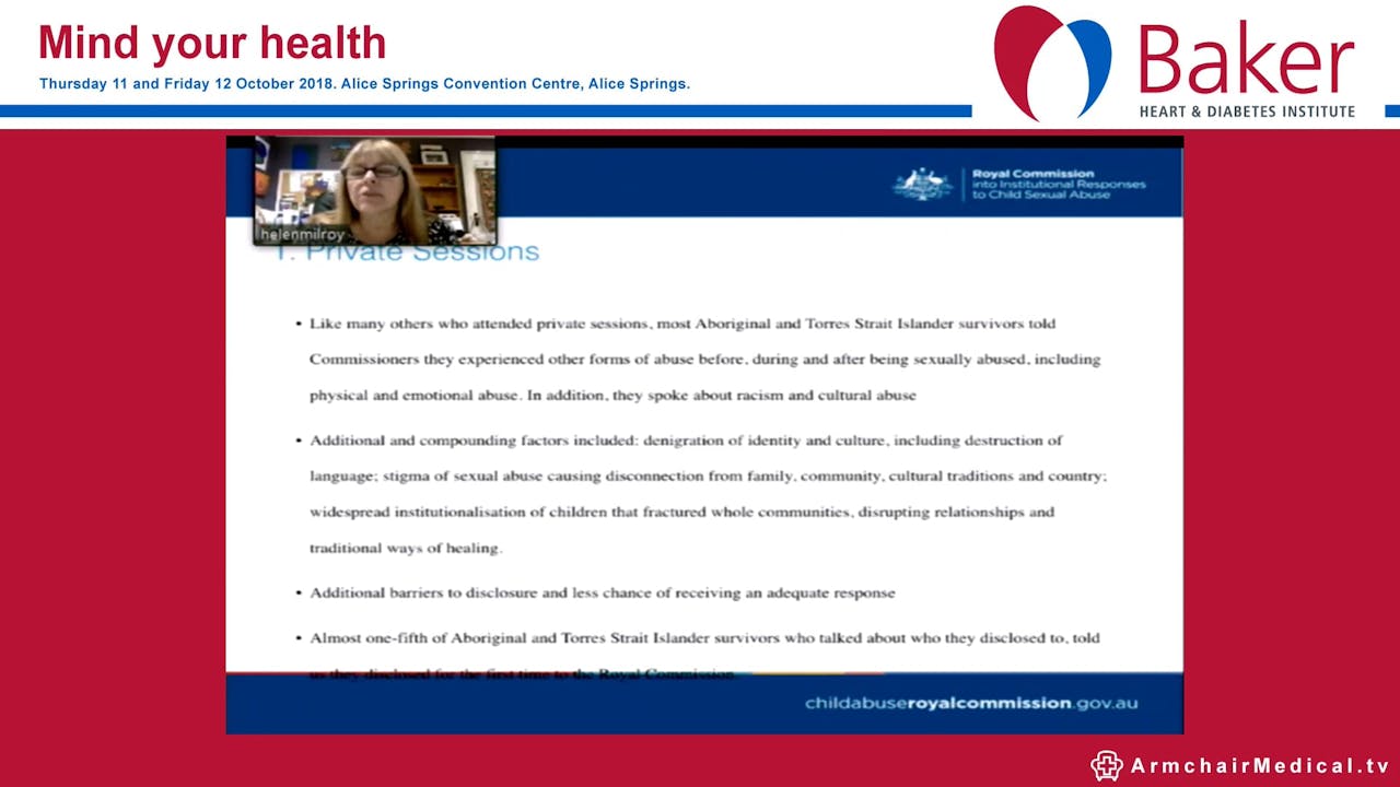 Trauma and mental health Prof Helen Milroy - armchairmedical.tv