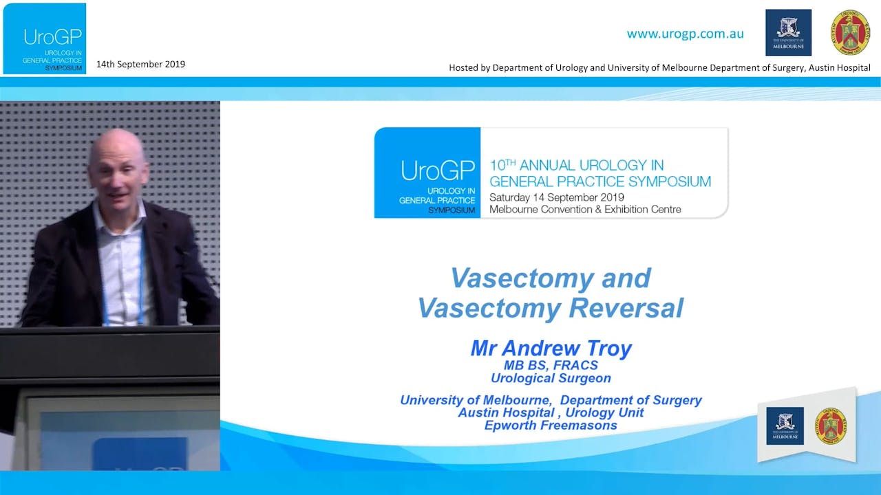 Vasectomy and Vasectomy reversal Mr Andrew Troy - armchairmedical.tv