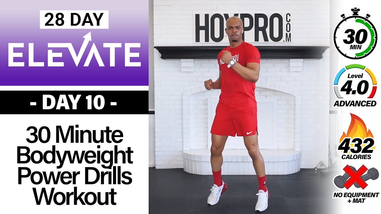 30 Minute LIVE Bodyweight Power Drills Workout - ELEVATE #10 ...