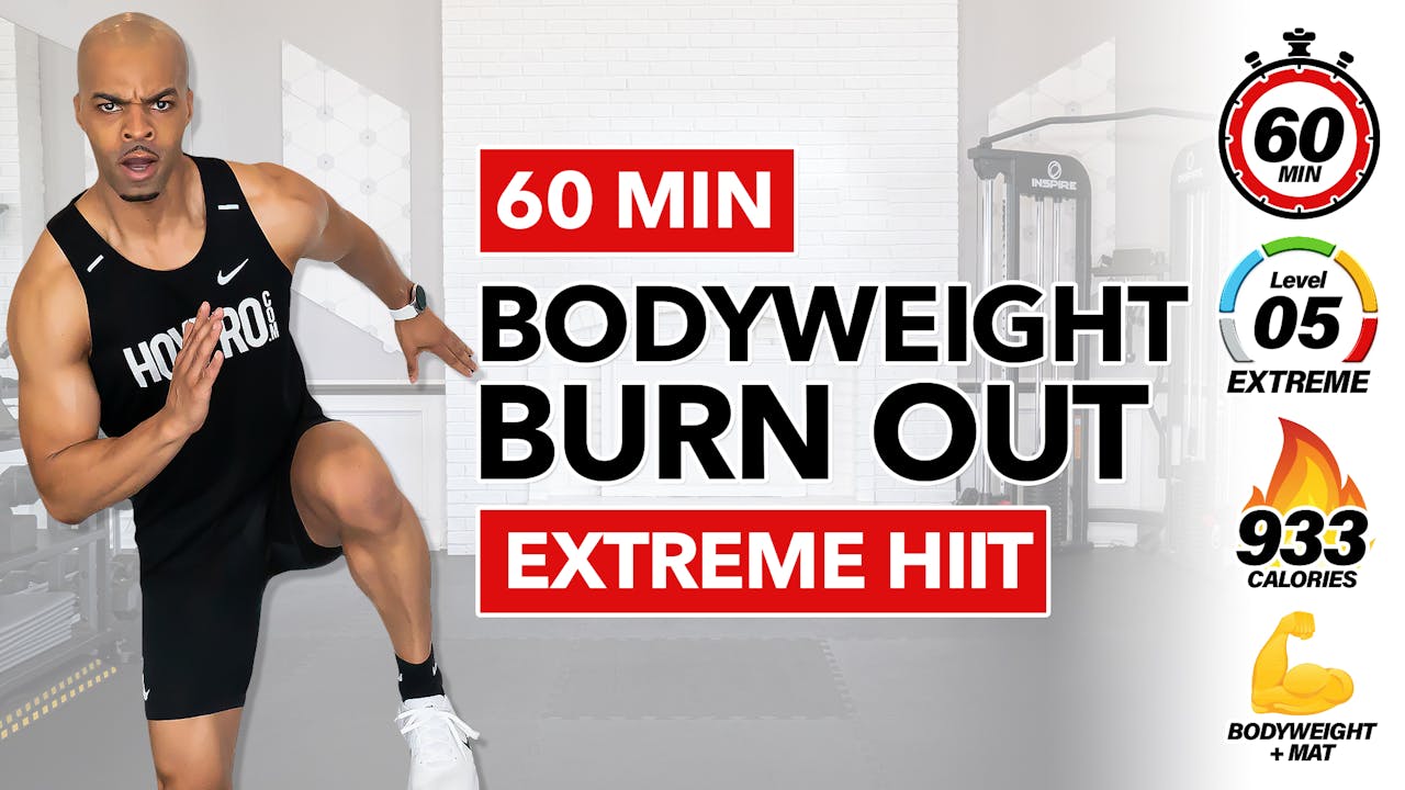 60 Minute EXTREME Bodyweight BURNOUT Workout - Millionaire Hoy Pro