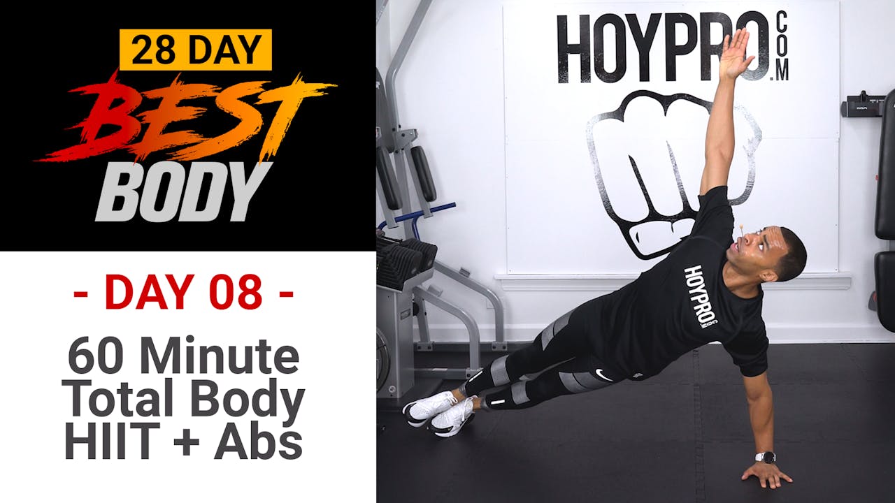 60 Minute Plyo HIIT Body + Abs Workout - Best Body #08 - 28 Day Best ...