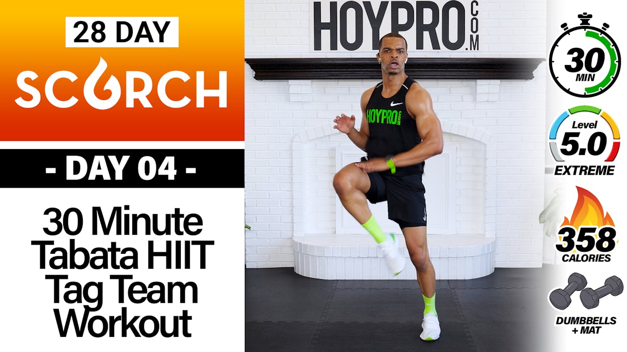 30 Minute Tabata HIIT Tag Team Workout - SCORCH #04 - Millionaire Hoy Pro