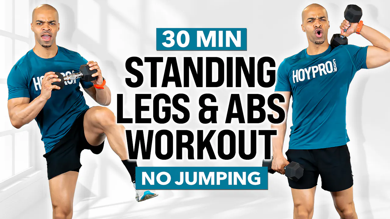 30 Minute Standing Intermediate Legs & Abs Workout (No Jumping ...