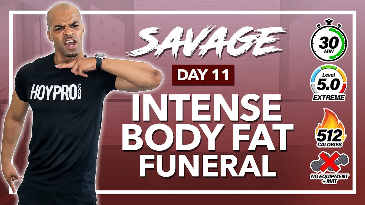 30 Minute INSANE Body Fat Funeral No Equipment HIIT Workout - SAVAGE ...