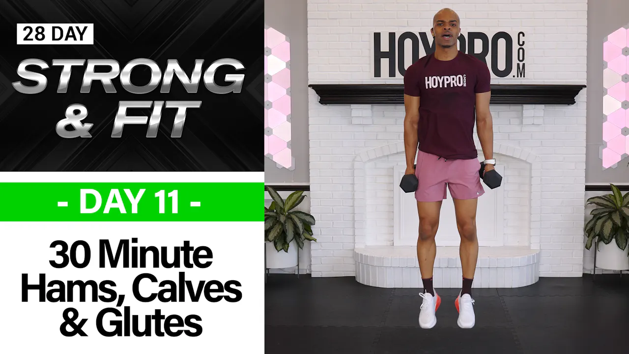 30 Minute Hams, Calves & Glutes Lower Body Workout - STRONGAF #11 ...