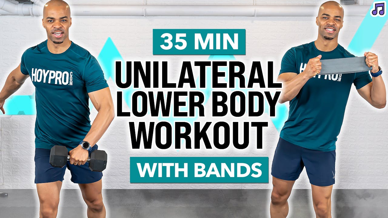35 Minute Unilateral Lower Body Workout with Bands (Music ...