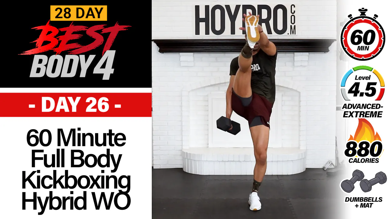 60 Minute Full Body Hybrid Kickboxing Workout - Best Body 4 #26 ...