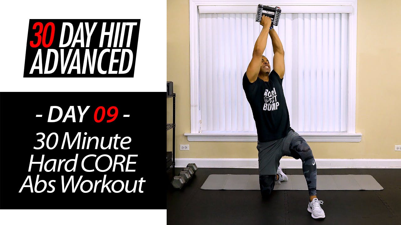 30 Minute Hard-CORE Abs Six-Pack Hybrid HIIT Workout - Advanced #09 ...