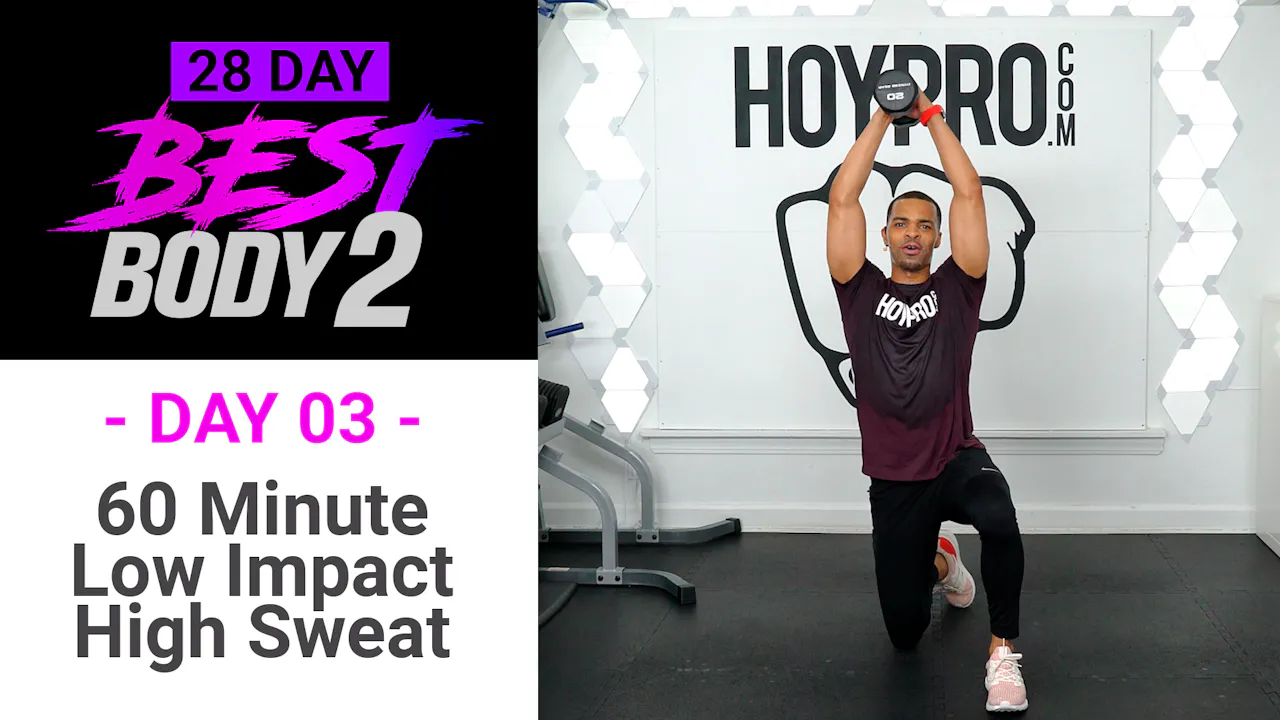 60 Minute Low Impact High Sweat Workout + Abs - Best Body 2 #03 ...
