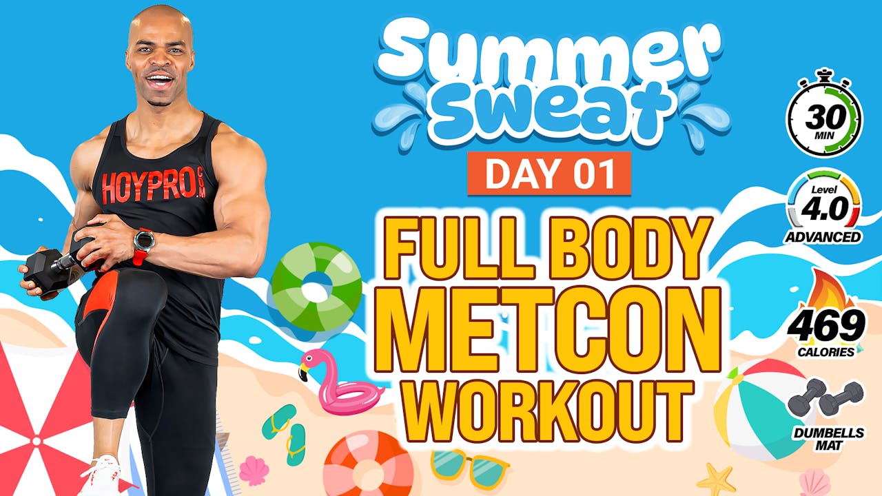 30 Minute Standing Dumbbell Metcon Workout - Summer Sweat #01 ...