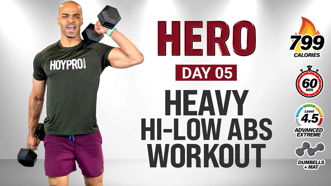 60 Minute Heavy Hi-Low Abs Full Body Strength Workout - HERO #005 ...