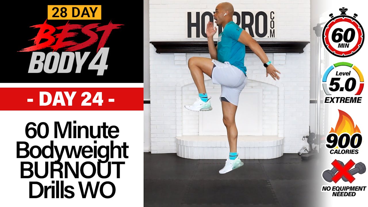 60 Minute Bodyweight Drills + Burnout Workout - Best Body 4 #24 ...