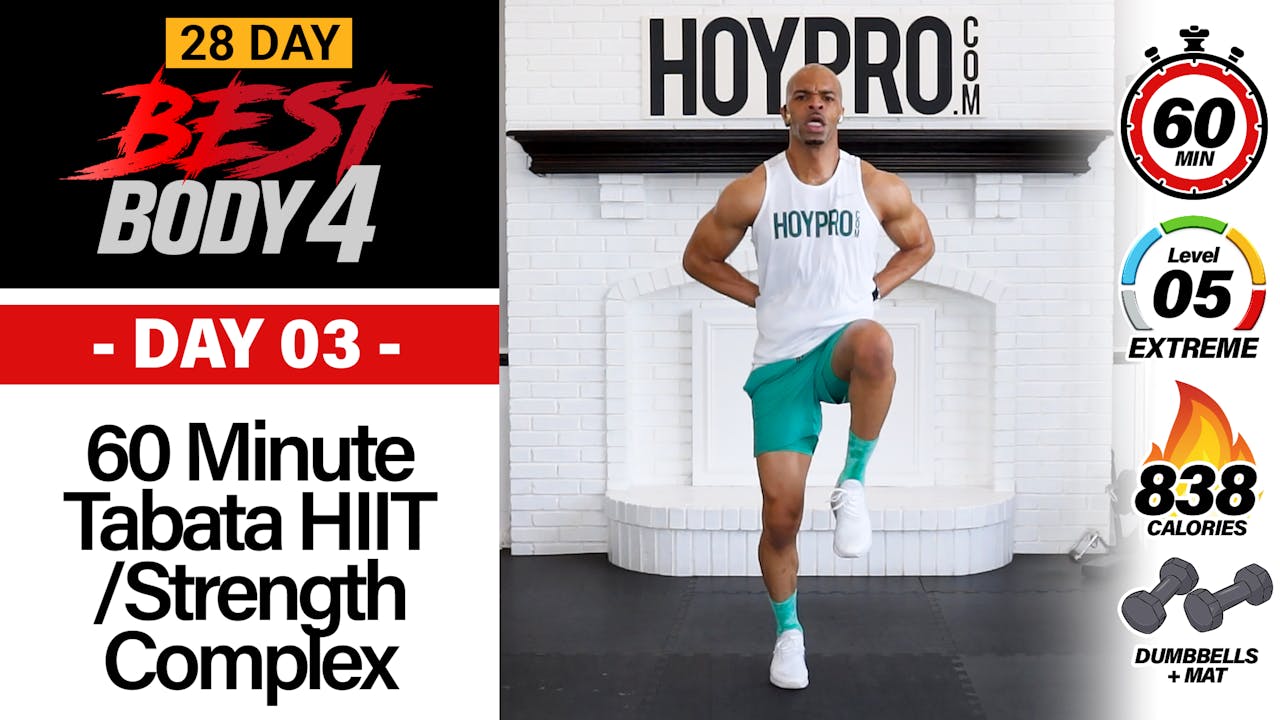 60 Minute Tabata HIIT Strength Complex + Abs - Best Body 4 #03 ...