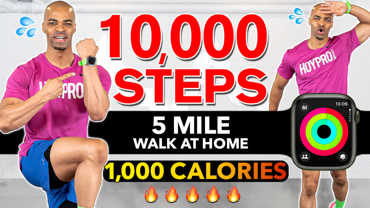 80 Minute 10,000 Steps At Home Walking Cardio Workout (1,000 Calories ...