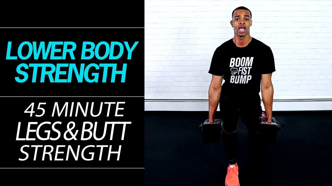 45 Minute Total Legs DESTROYER!!! Lower Body Strength Workout for Toned ...