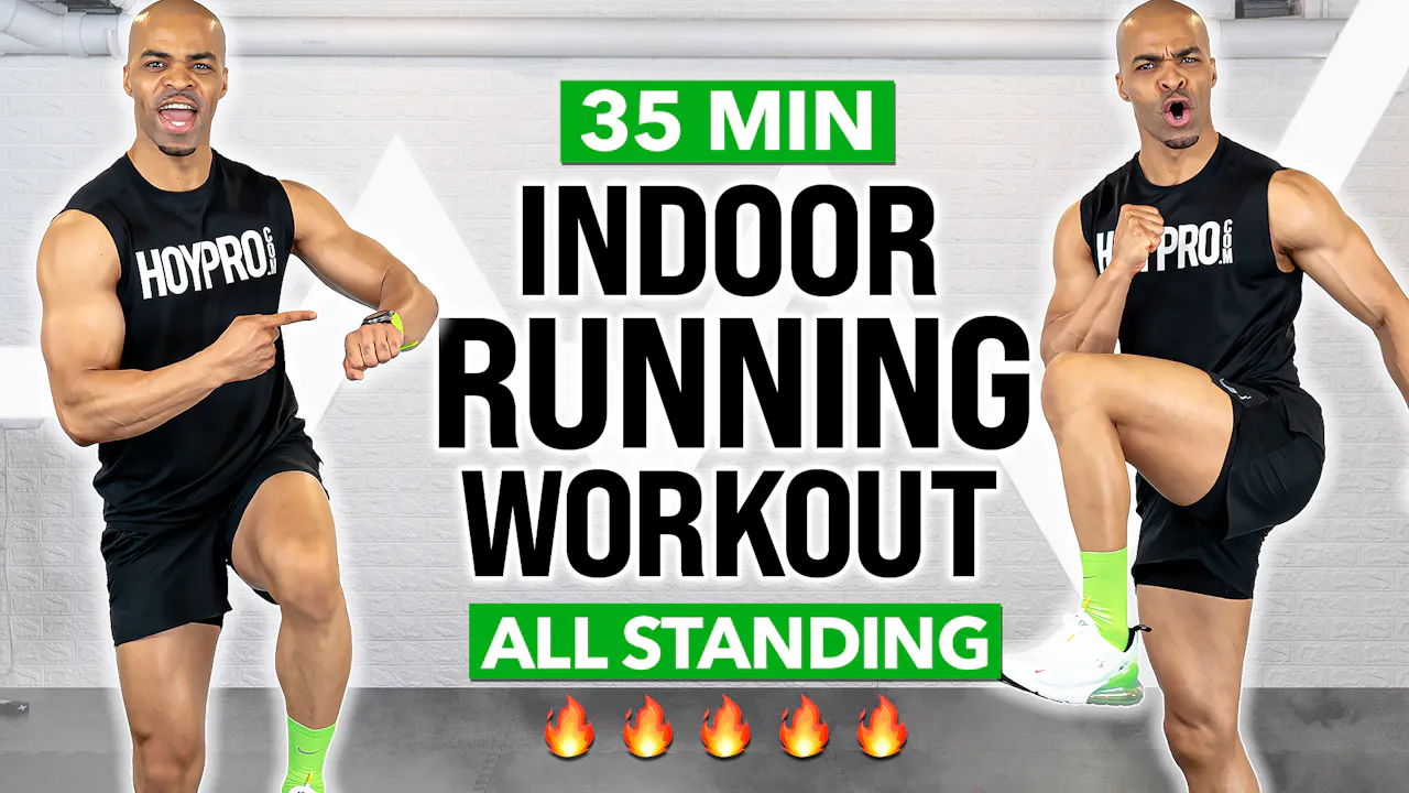 35 Minute INTENSE Running HIIT Cardio Upgrades Workout (All Standing ...