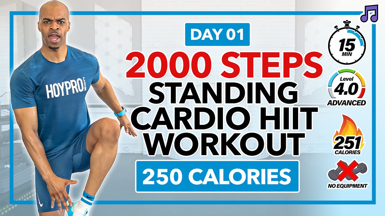 15 Minute Cardio Step & Sprint Workout - 2000 Steps #01 (Music ...