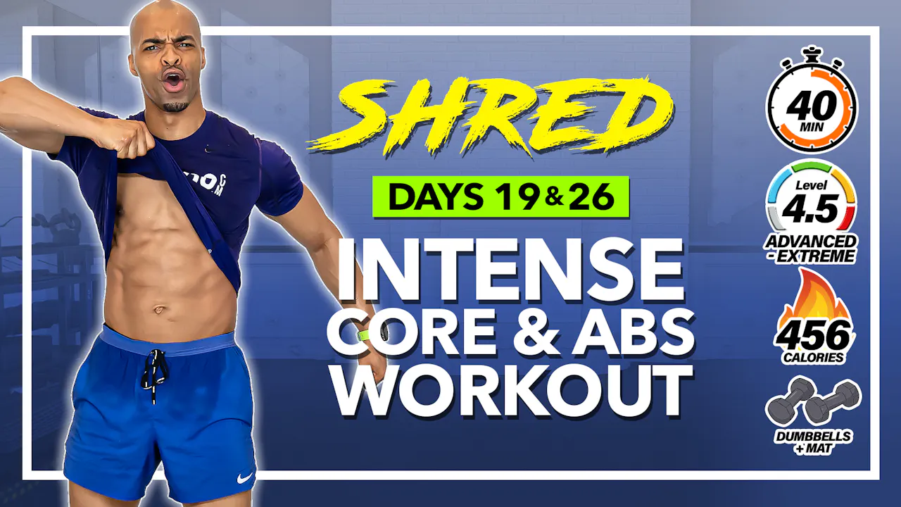 40 Minute Full Body Core & Abs Strength Power Workout - SHRED #19 & 26 ...