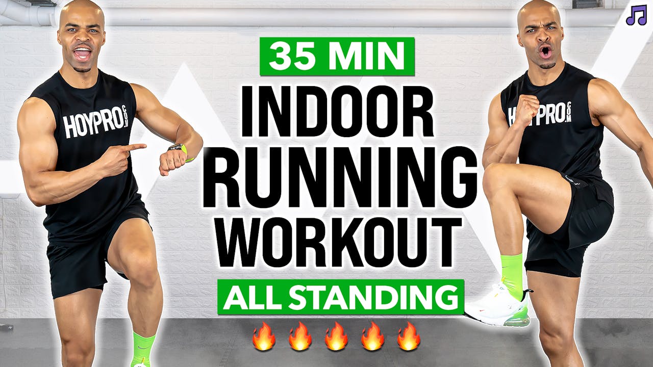 35 Minute INTENSE Running HIIT Cardio Upgrades Workout (All Standing) (Music) - Millionaire Hoy Pro