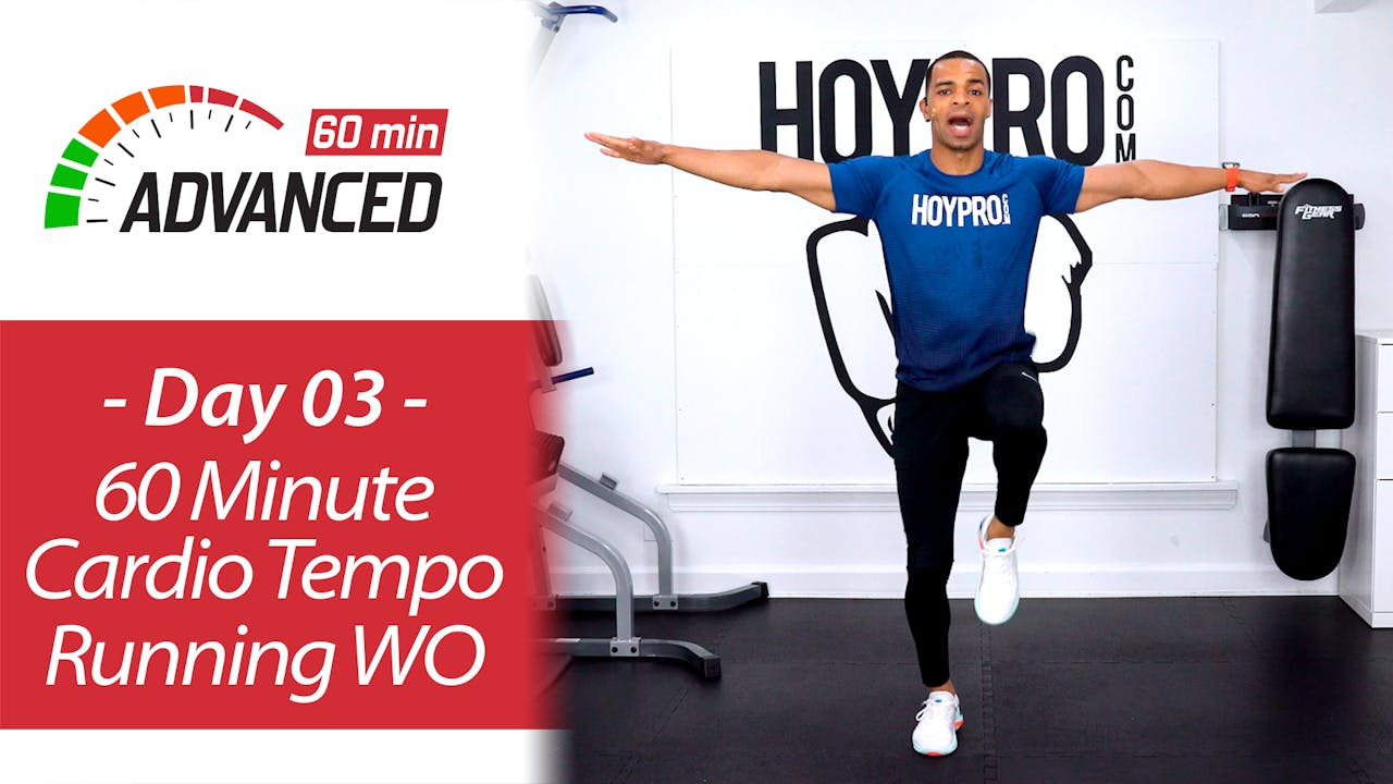60 Minute Cardio Tempo Indoor Running Workout + Abs - Advanced 60 #03 ...
