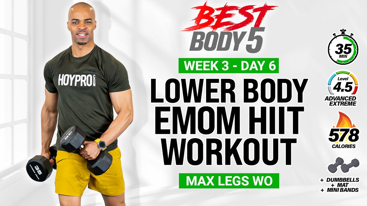 36 Minute Lower Body EMOM Strength Workout - BB5 W3: Day 6 - 35 Minutes ...
