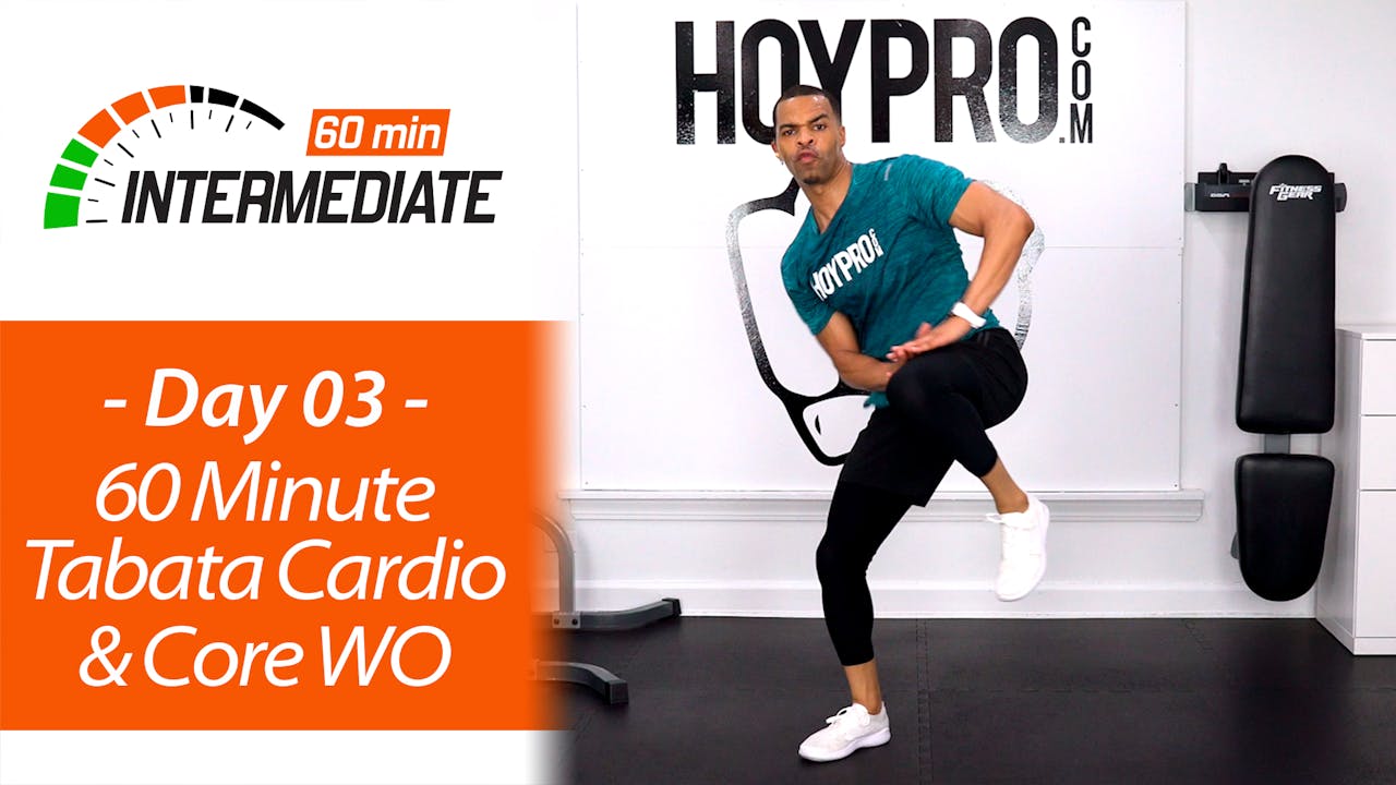 60 Minute Tabata Cardio Circuits + Core - Intermediate 60 #03 ...