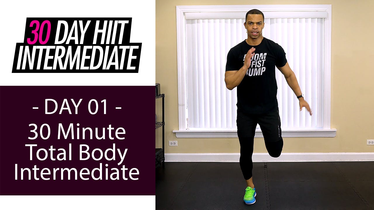 30 Minute Full Body No Equipment Workout - Intermediate #01 - 30 Day ...
