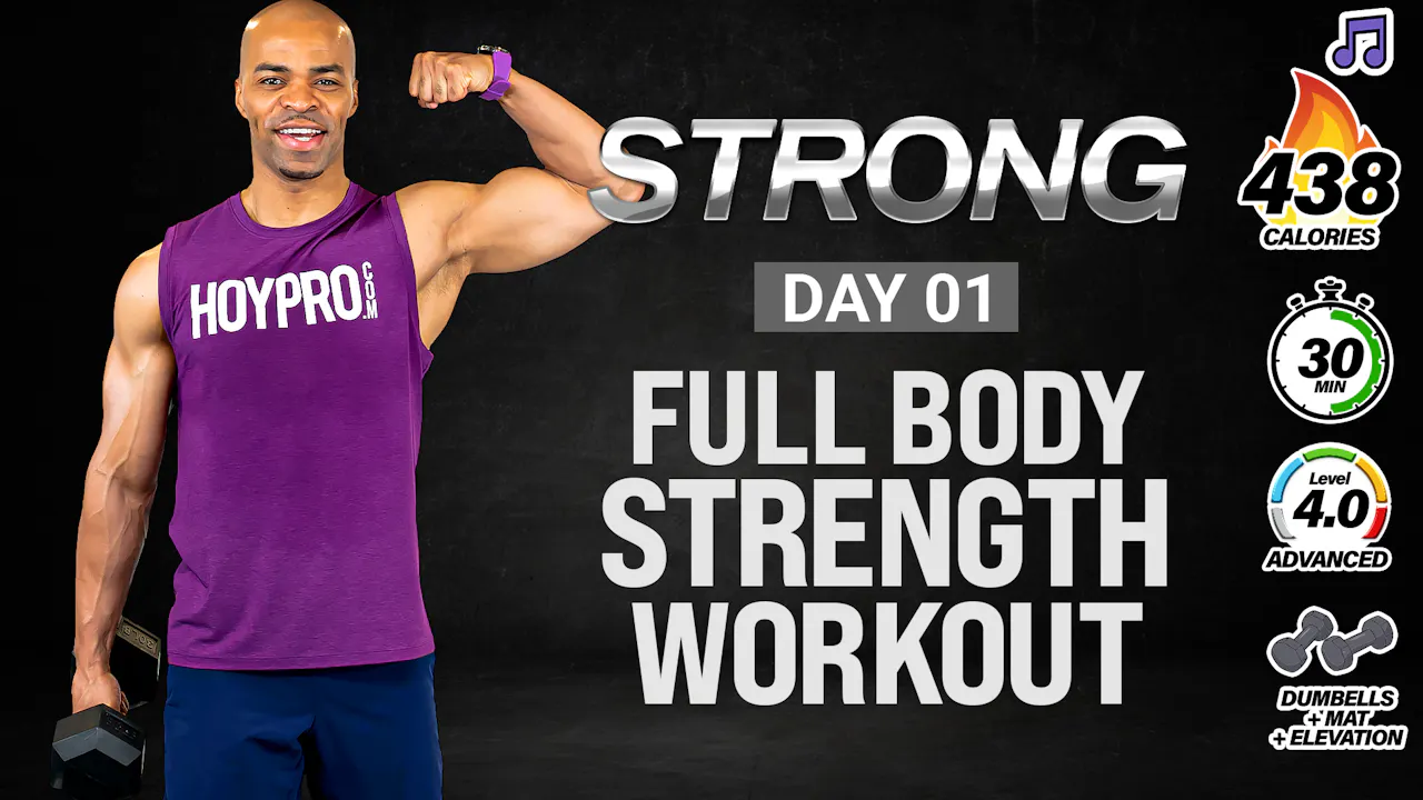 30 Minute Full Body Dumbbell Strength Scan - STRONG #001 (Music ...