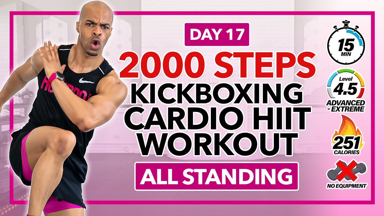 15 Minute INTENSE Tabata Kickboxing Cardio Workout - 2000 Steps #17 ...