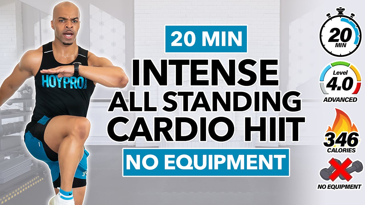20 Minute ALL STANDING Cardio HIIT Workout (HIIT, Kickboxing & Cardio Abs) - Millionaire Hoy Pro