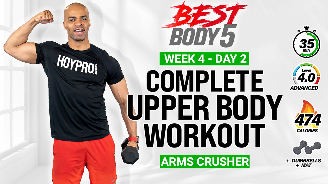 35 Minute Complete Upper Body Strength Workout - BB5 W4: Day 2 ...