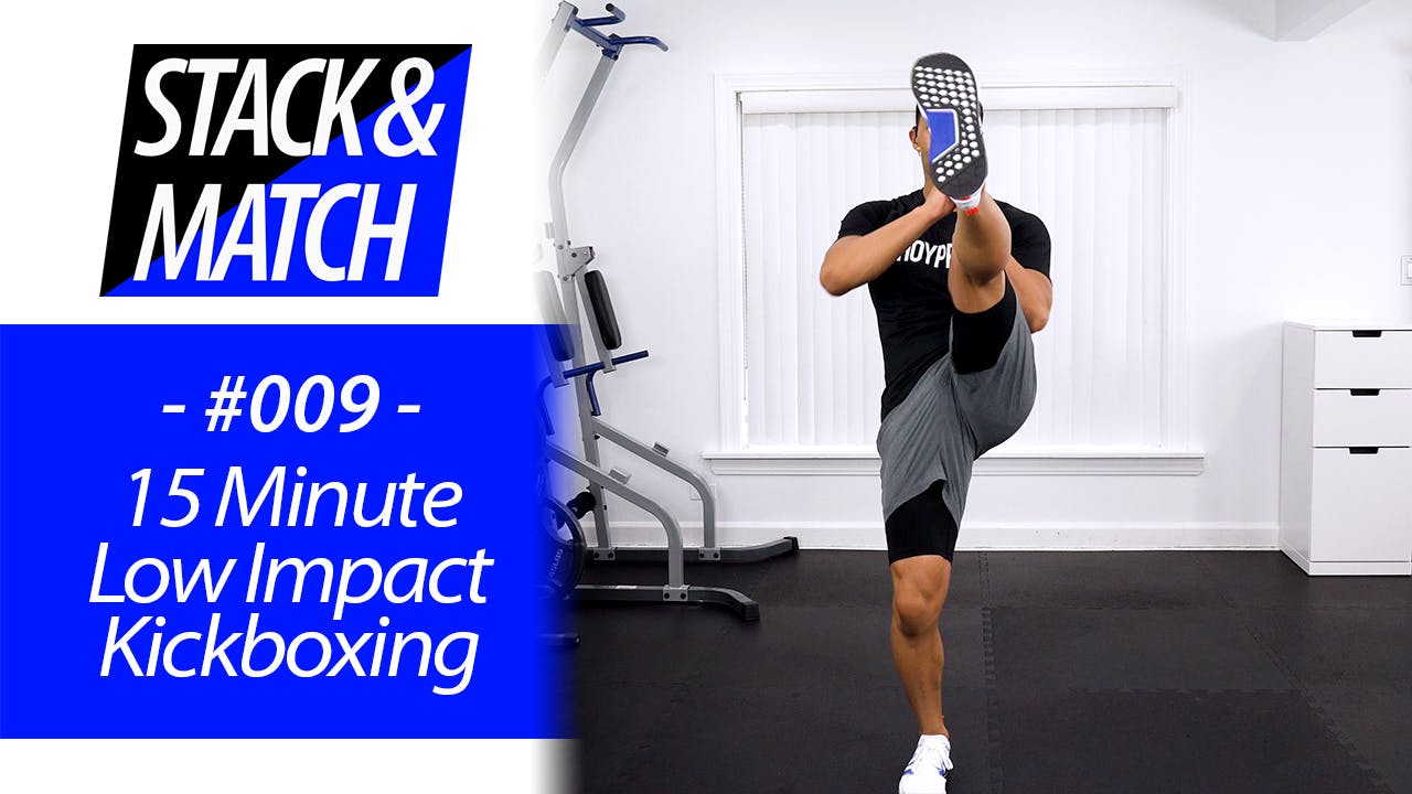 15 Minute Beginners Low Impact Kickboxing Workout - Stack & Match #009 ...