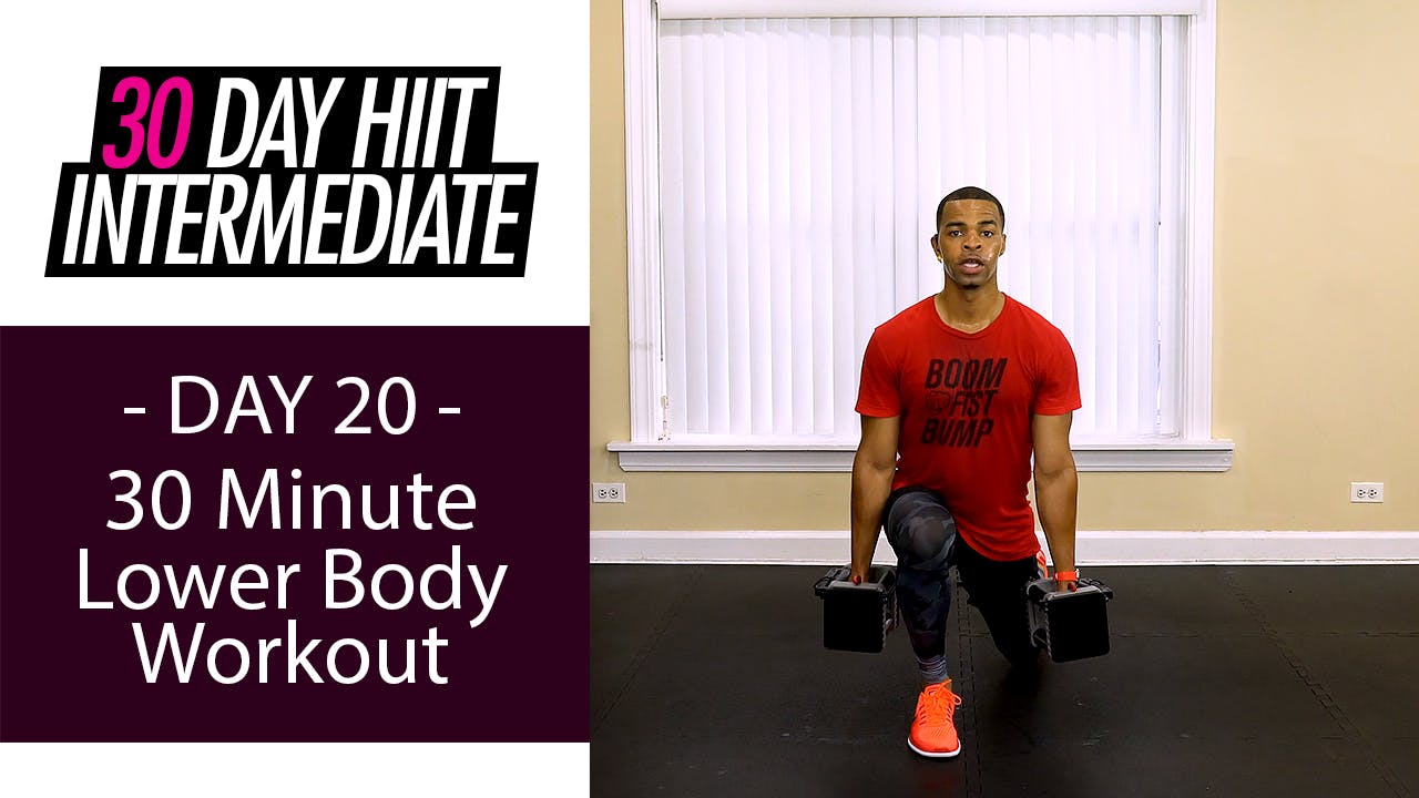 30 Minute Lower Body Dumbbell HIIT Workout - Intermediate #20 - 30 Day ...
