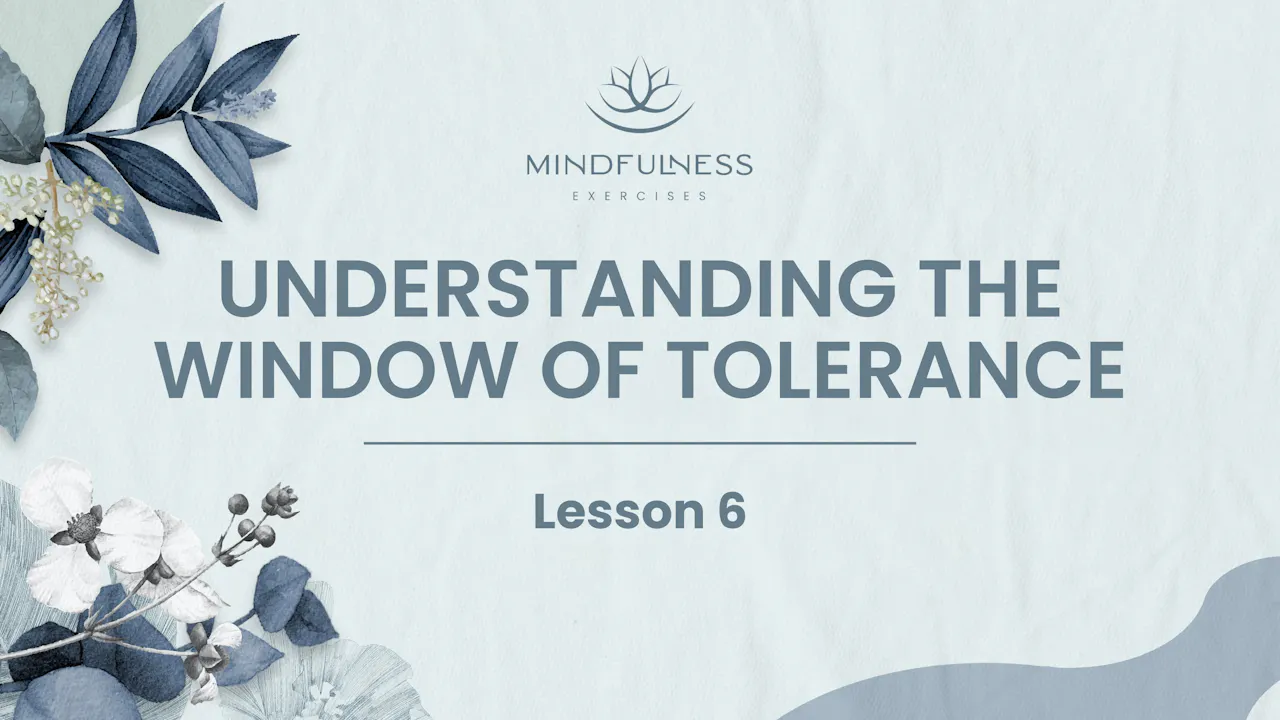 Lesson 6 - Understanding the Window of Tolerance - Mindfulness ...