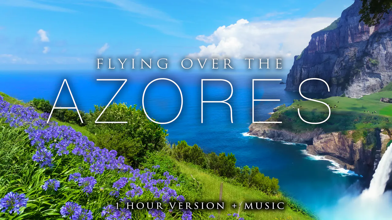 Flying over the Azores 4K Aerial Film w Music - 1HR Version - TROPICAL ...