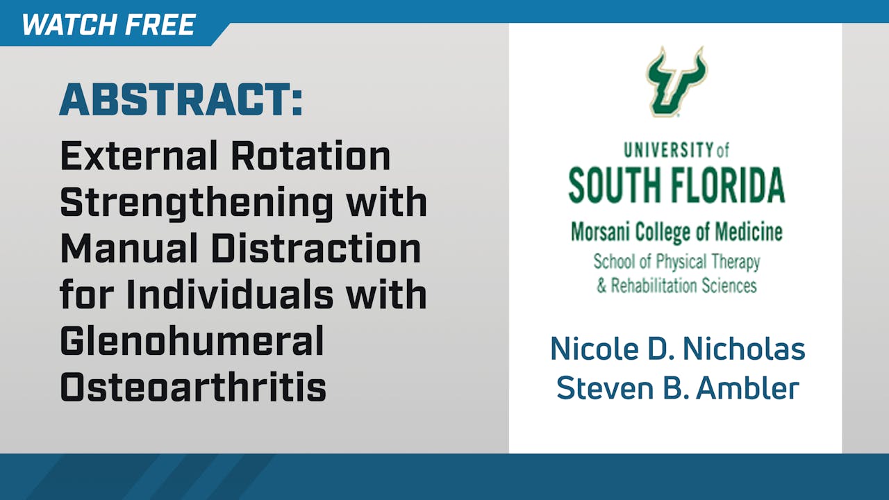 External Rot. Strengthening w Manual Distraction for Glenohumeral ...
