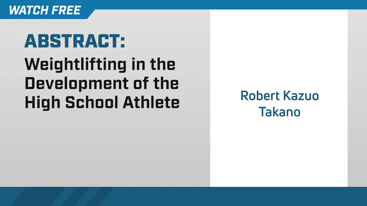 Weightlifting in the Development of the High School Athlete - Strength ...