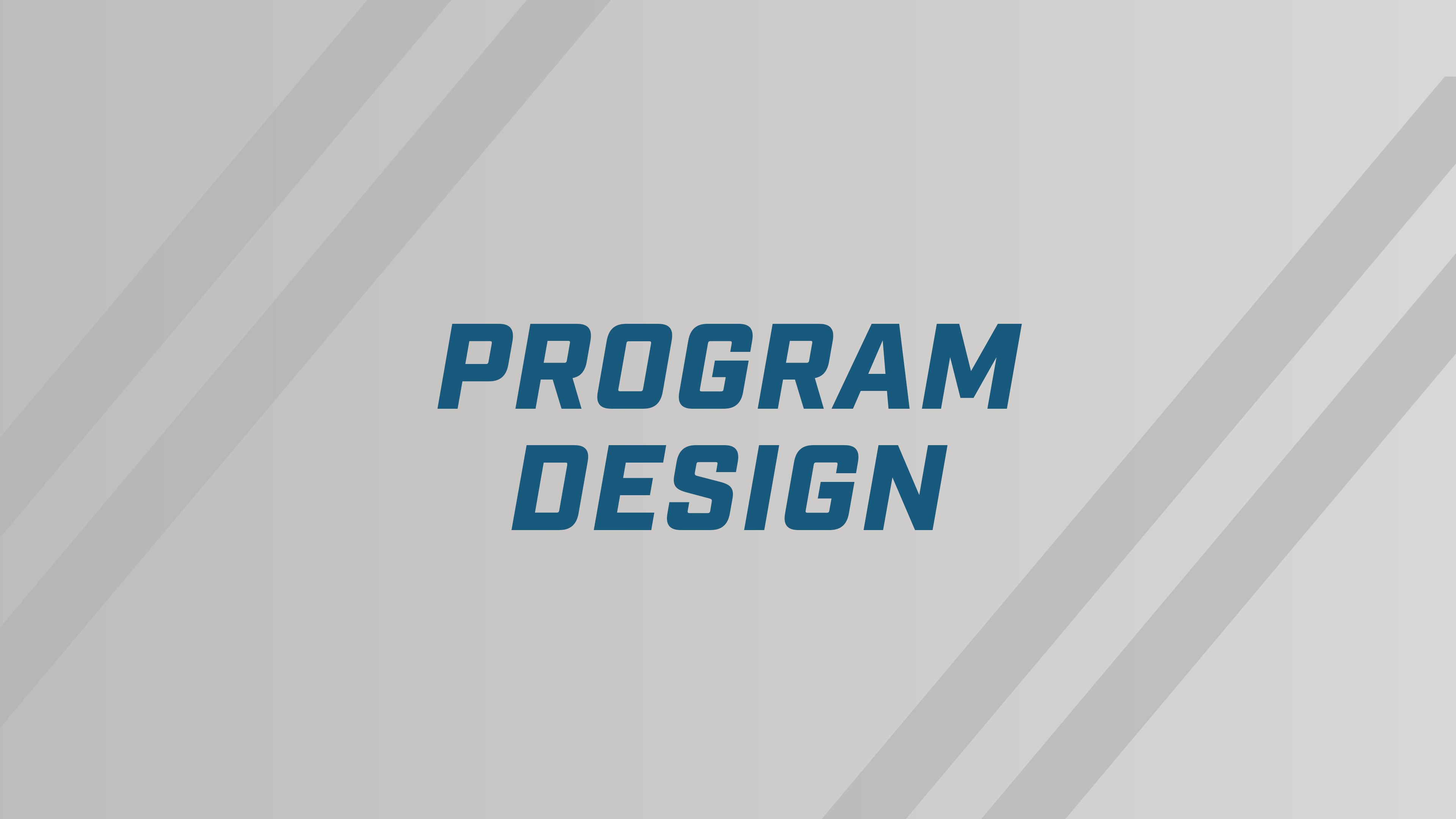 PROGRAM DESIGN - NSCA TV