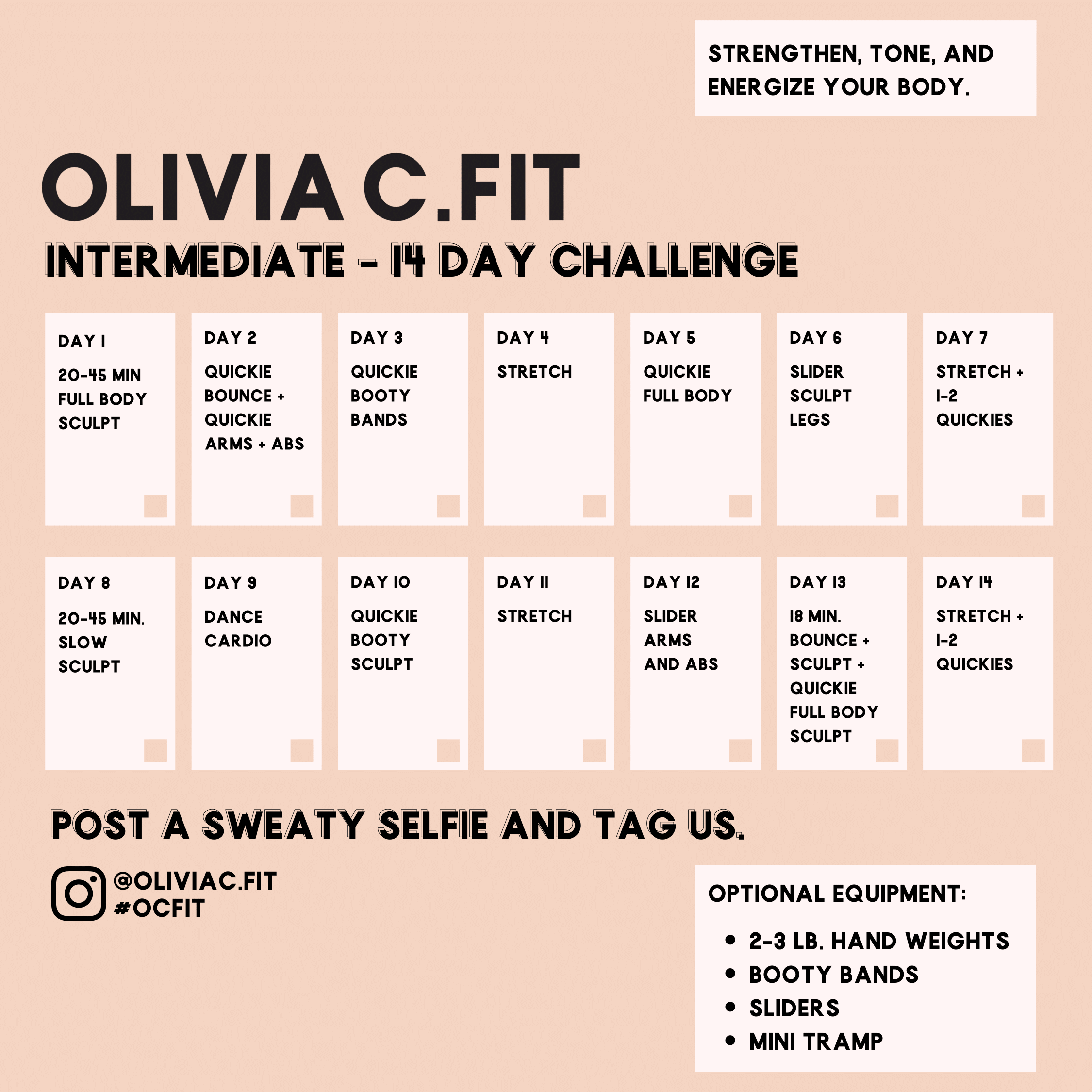 Intermediate - 14 Day Challenge - olivia c fit stream