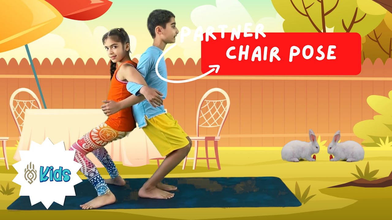 How To Practice Partner Chair Pose | An OM Warrior Kids Yoga Pose ...