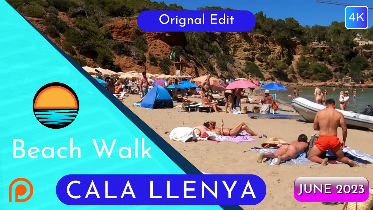 Cala LLenya in June Beach Walk Patreon 4K - On The Beach Ibiza