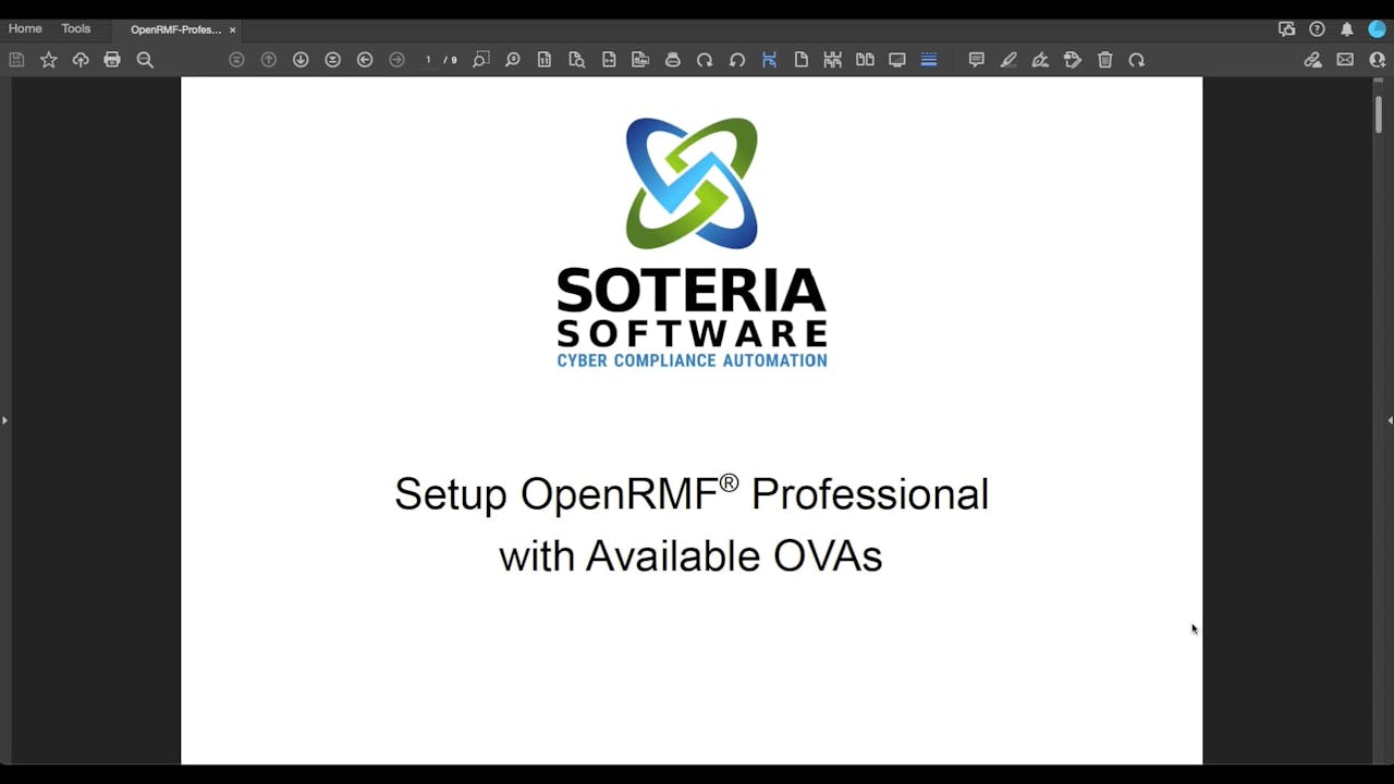 v2.9 Setting up OpenRMF Professional from an OVA - Soteria Software Compliance Academy