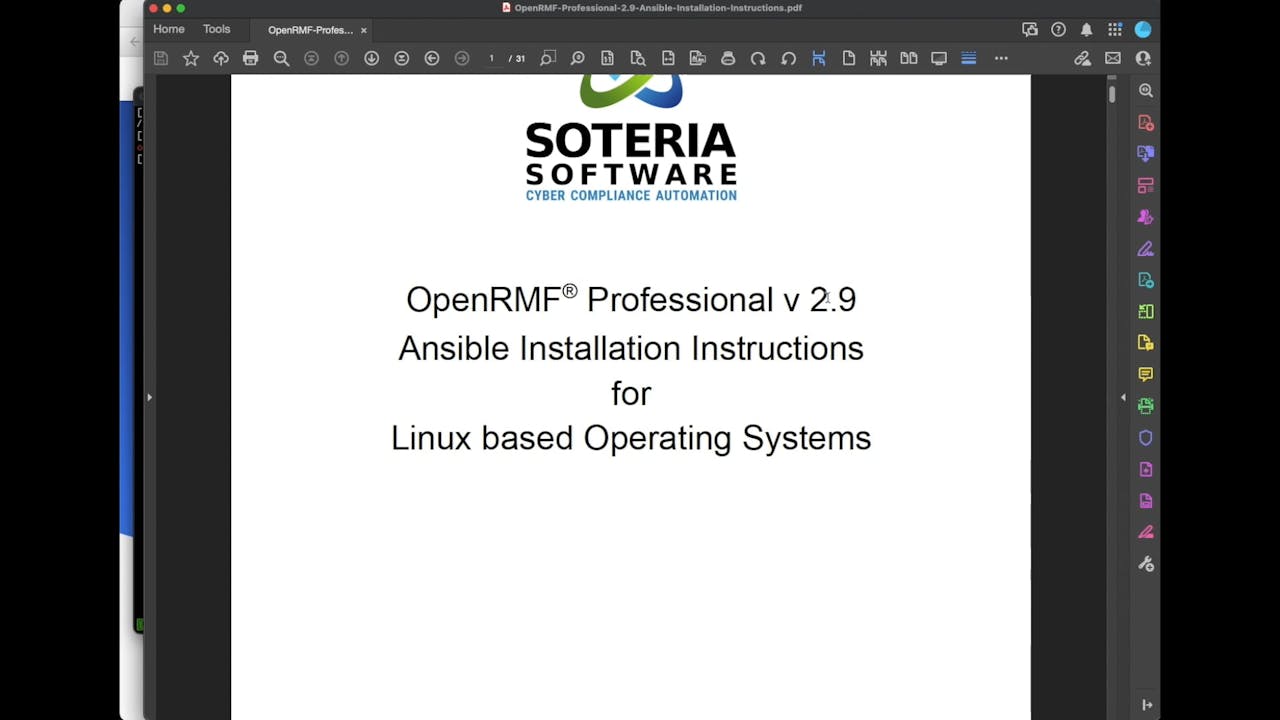 v2.10 OpenRMF Professional Ansible Installation - Admin Training - Soteria Software Compliance ...
