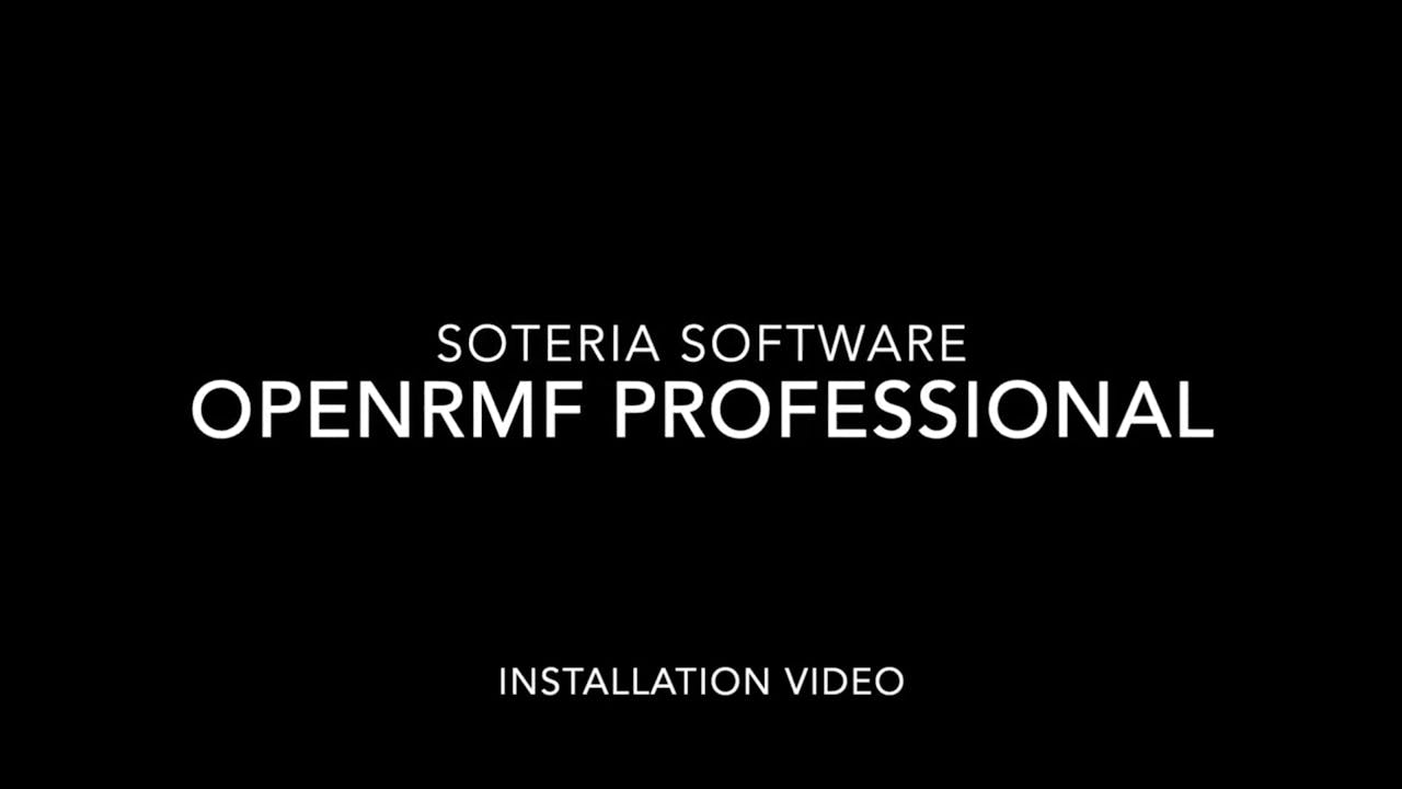 Manual install of OpenRMF Professional v2.8 - Soteria Software Compliance Academy